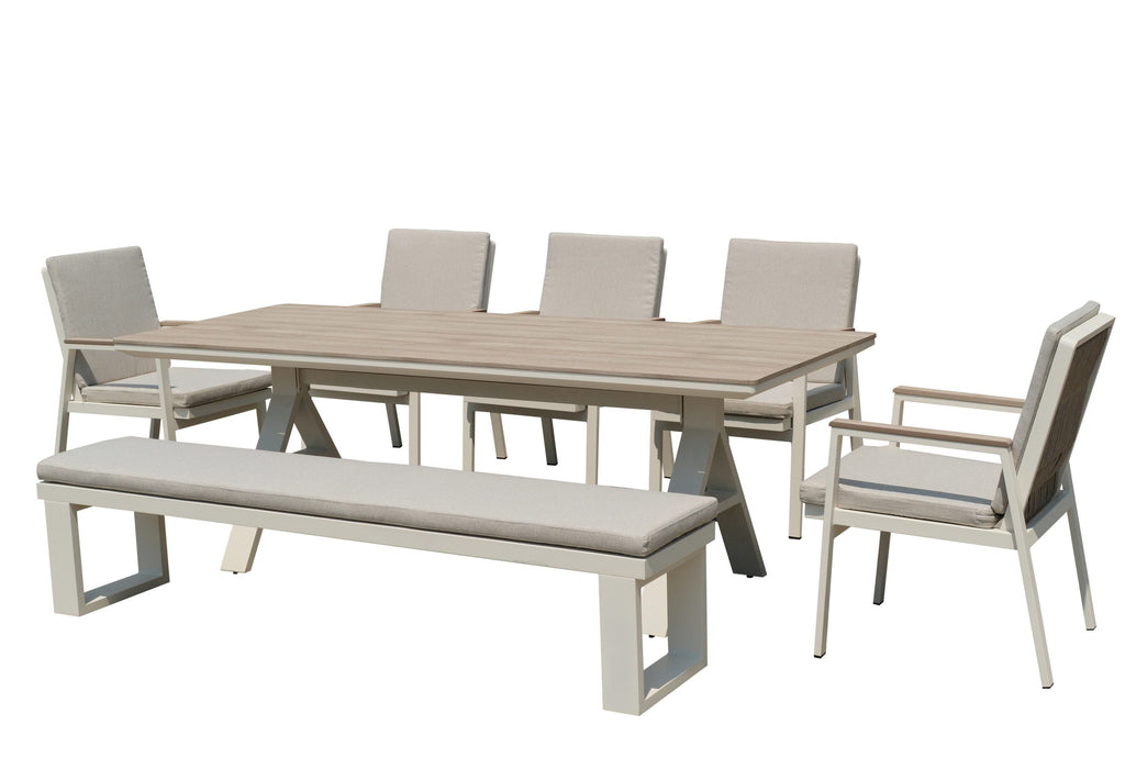 Florida Outdoor 7-Piece Bench Dining Set – MacLeod's Furniture