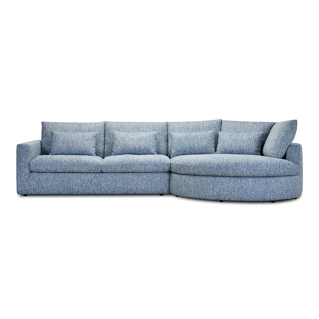 Julio Rounded Sofa Chaise Right | Mist – MacLeod's Furniture