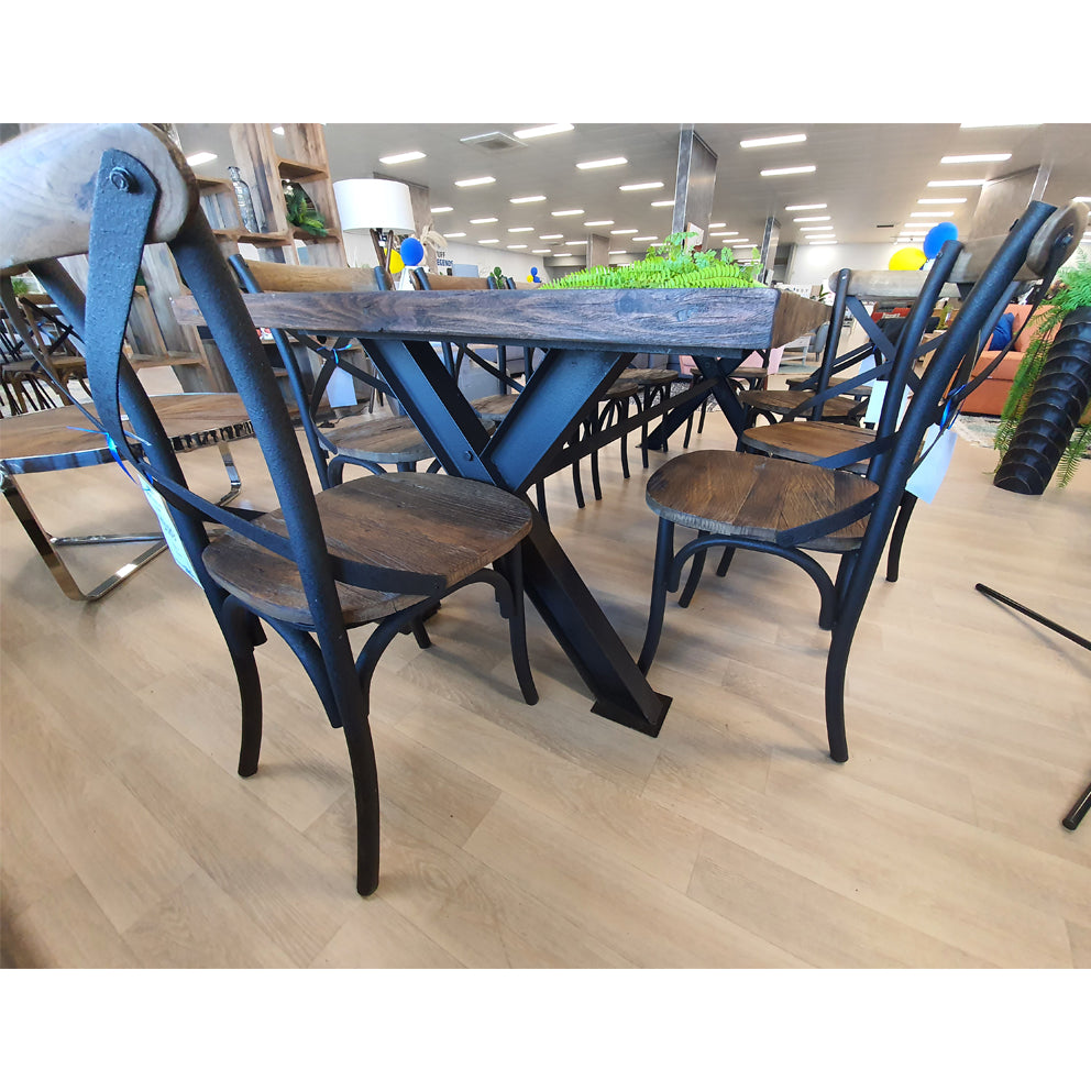 Reclaimed Cross Metal Leg 2500 table – MacLeod's Furniture
