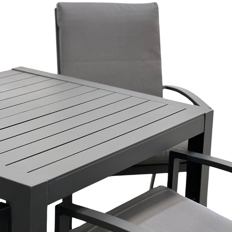 Matzo High Back Cushioned Outdoor Dining Chair Grey – MacLeod's Furniture